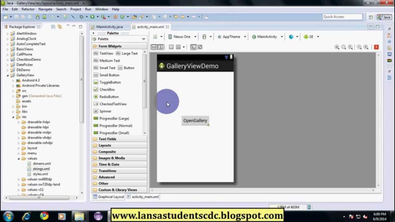 Basic Implementation in Android on Gallery View