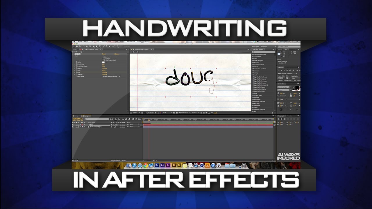 Handwriting Animation in After Effects CS6