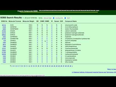 Organic Structural Database ("SDBS") : Tutorial
