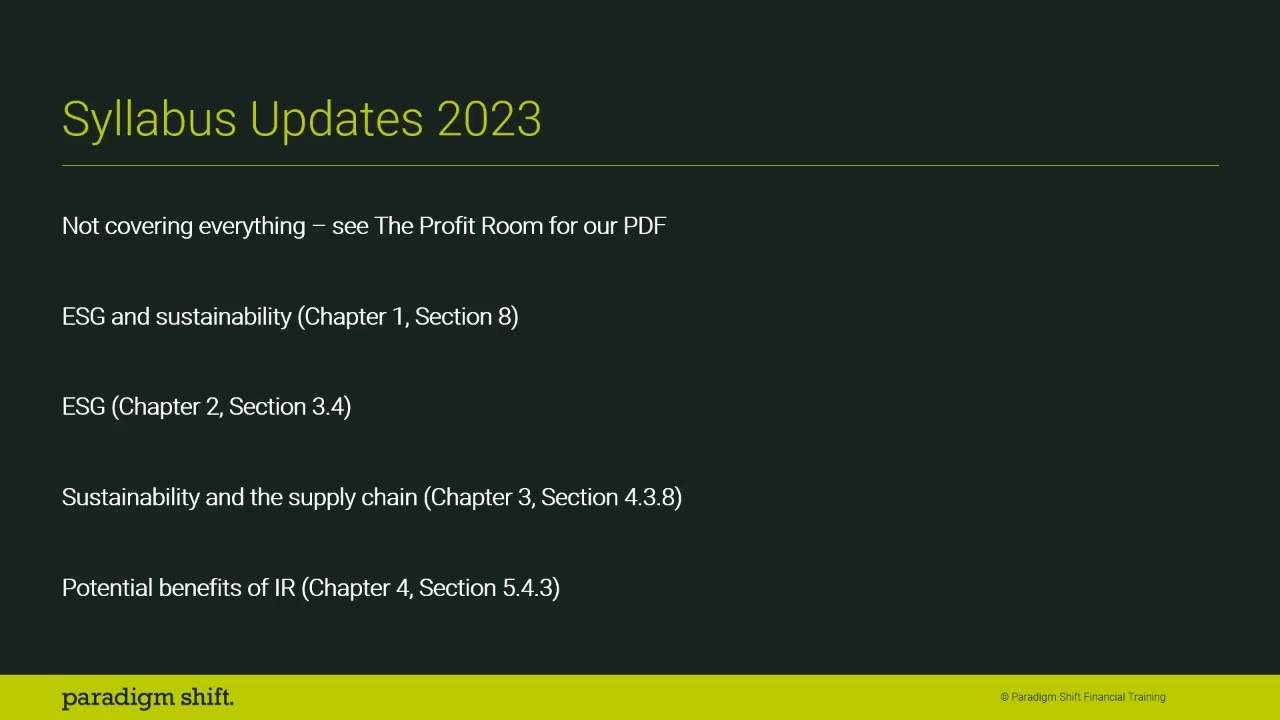 SBM - Syllabus Updates 2023