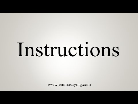 How To Say Instructions