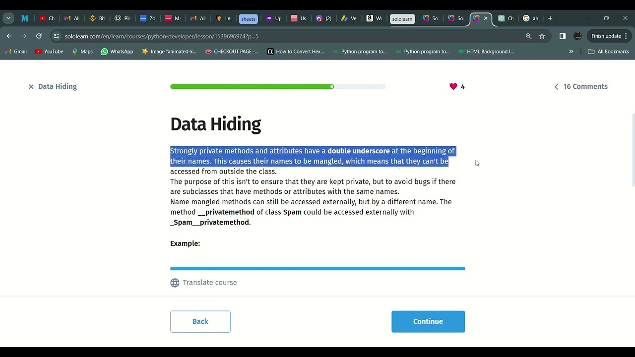 99 Data Hiding | Python Developer | Sololearn