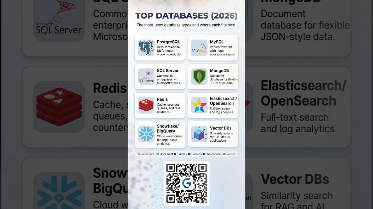 Top Databases in 2026: SQL, NoSQL, Vector (What to Use)