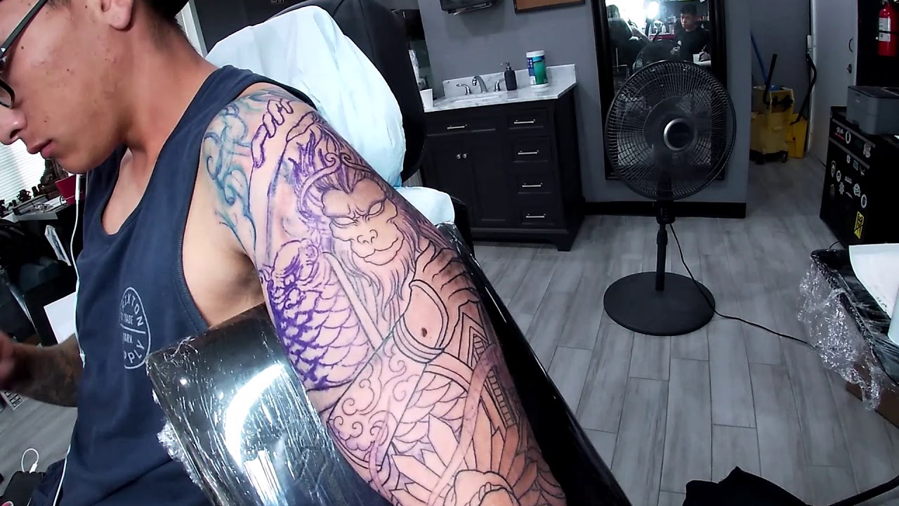 Monkey king sleeve outline