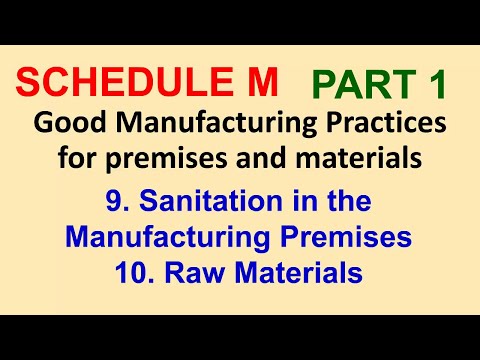 GMP | Sanitation in the Manufacturing Premises | Raw Materials | The Drugs and Cosmetic Act 1940 |