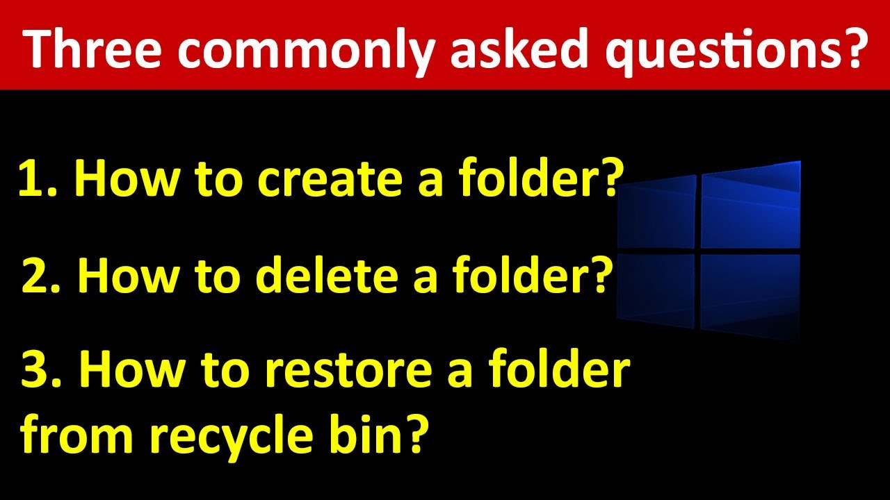 How to create a folder? How to delete a folder? How to restore folder from recycle bin? Smart Enough
