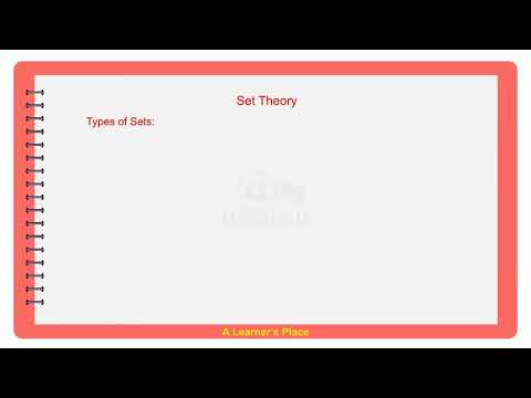 Ch 1 - Sets | Definition of Set and its types