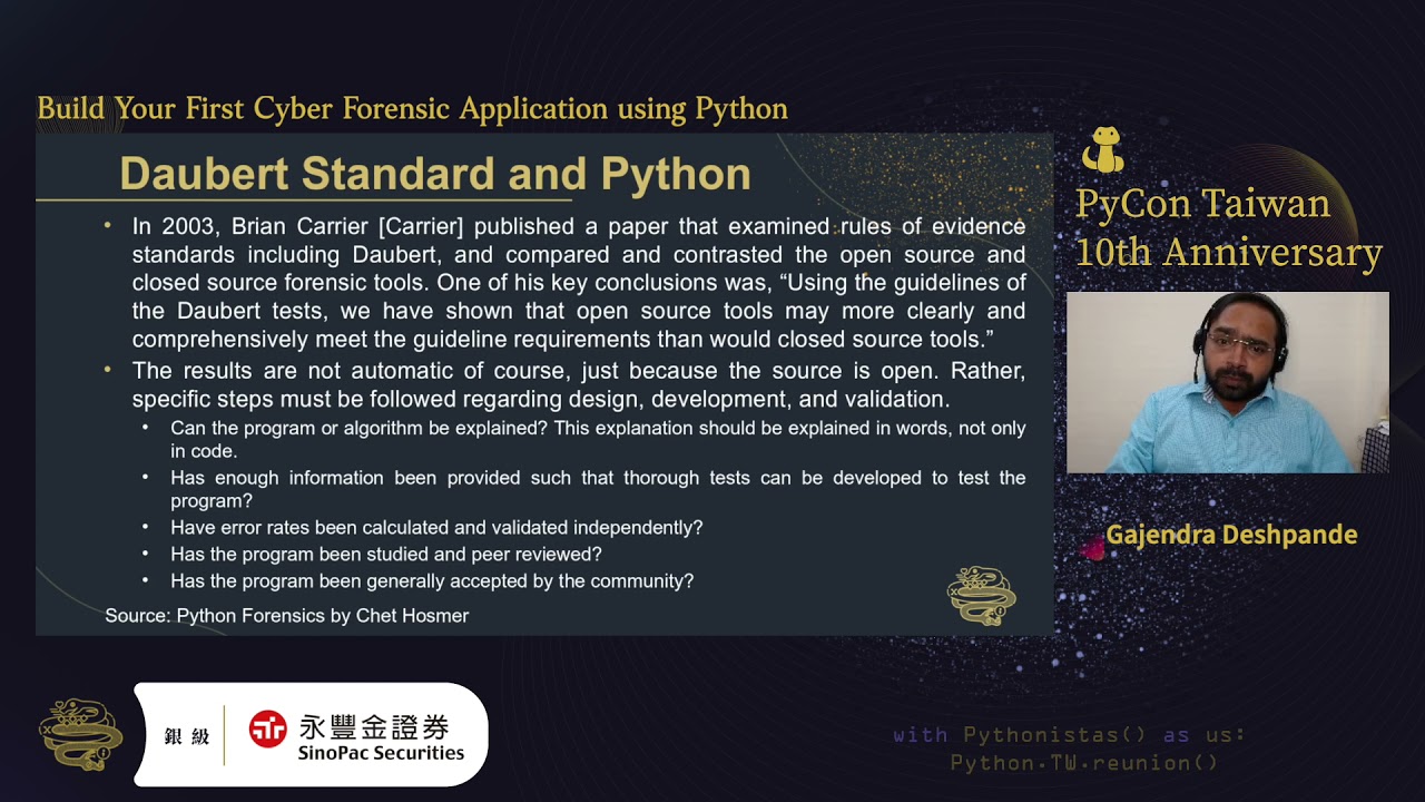 Build Your First Cyber Forensic Application using Python｜Gajendra Deshpande｜PyCon TW 2021