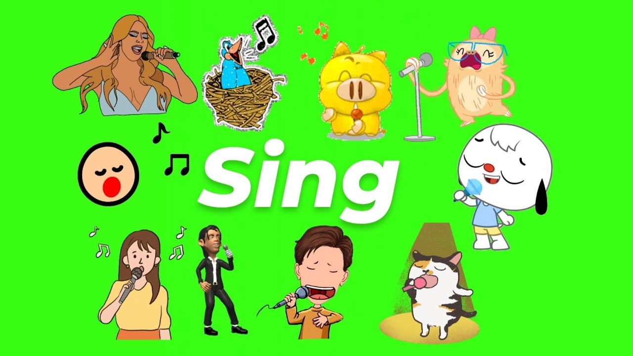 Animated Singing GIF Green Screen Pack (Free Download)