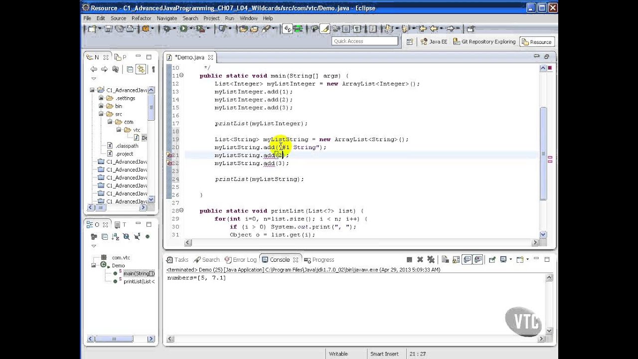 Advanced Java tutorial - Wildcards