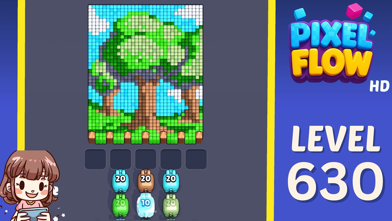 Pixel Flow Level 630 Solution Walkthrough