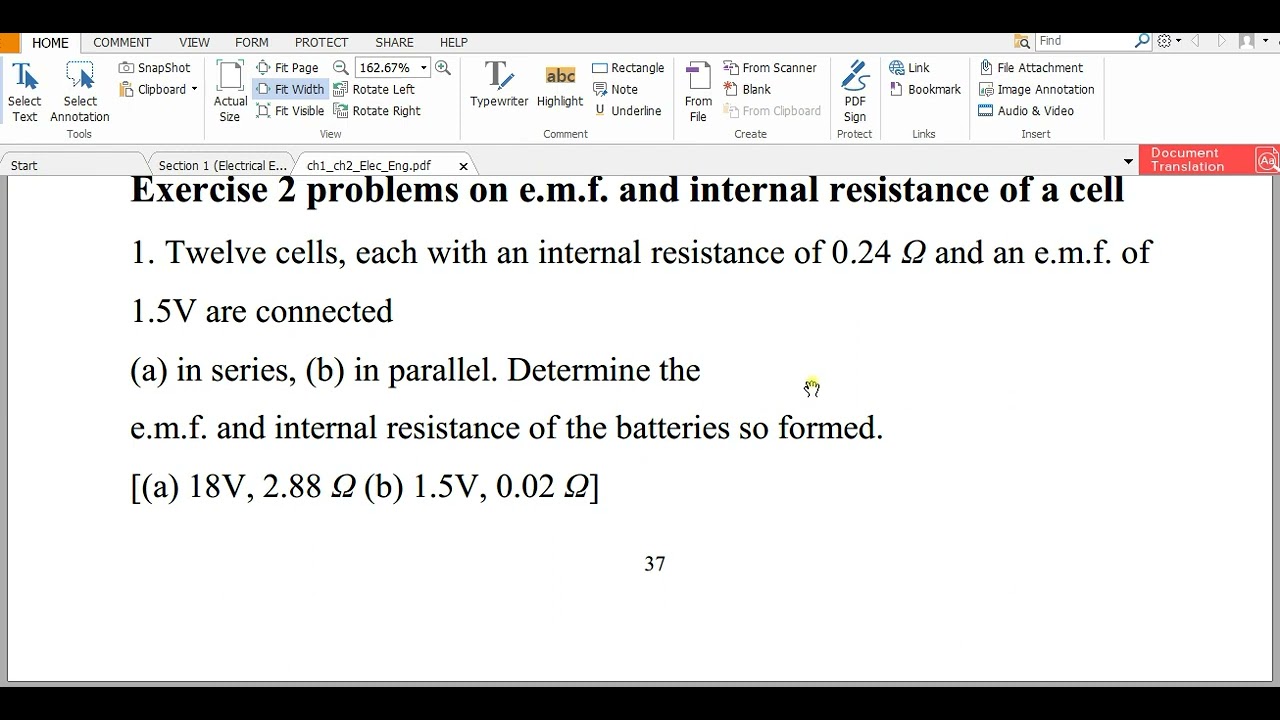 Electrical Engineering: Sheet 2 Solution