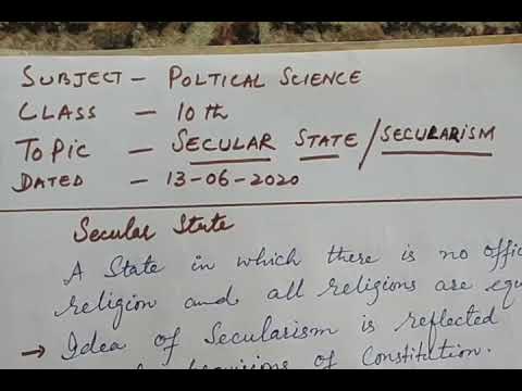 Political science class 10th (Secular state)