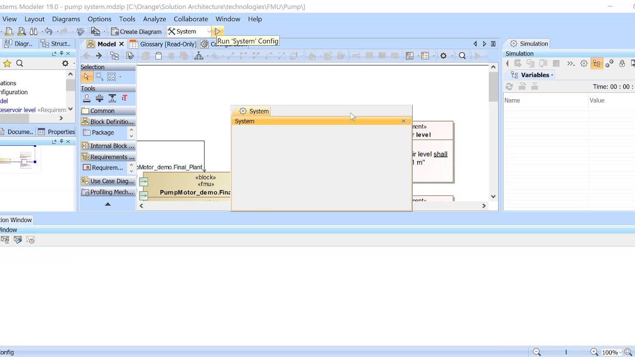 Pump Model: SysML & Dymola with Requirements Verification and Controller Modeling