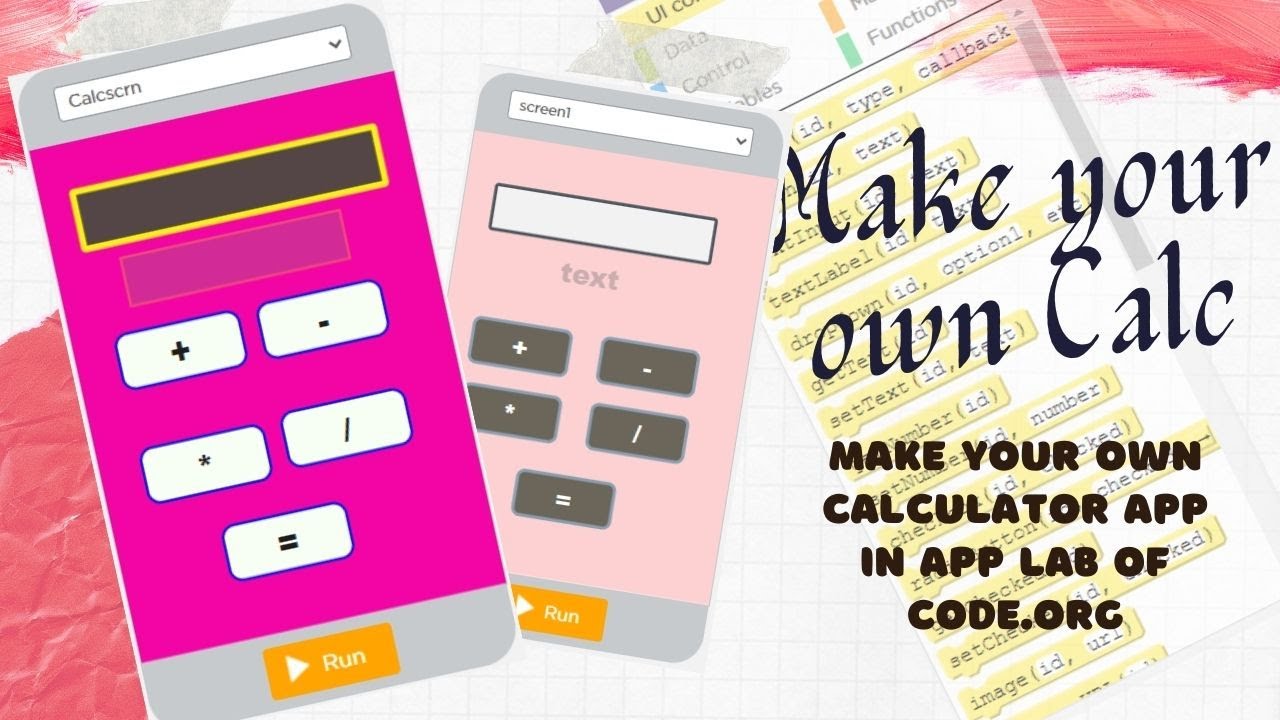 Make your own Calc || Calculator App in App lab of code.org.