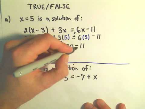 An Intro to Solving Linear Equations: What Does it Mean to be a Solution?