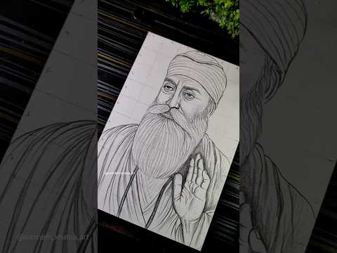 Guru Nanak Dev Ji Drawing ✍️❤️???? Waheguru ji #shorts #gurunanakdevji #drawing #waheguruji
