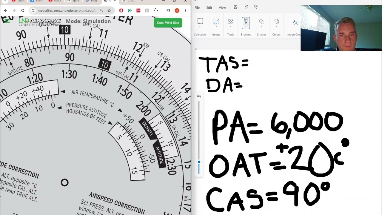 E6B Finding True Airspeed and Density Altitude