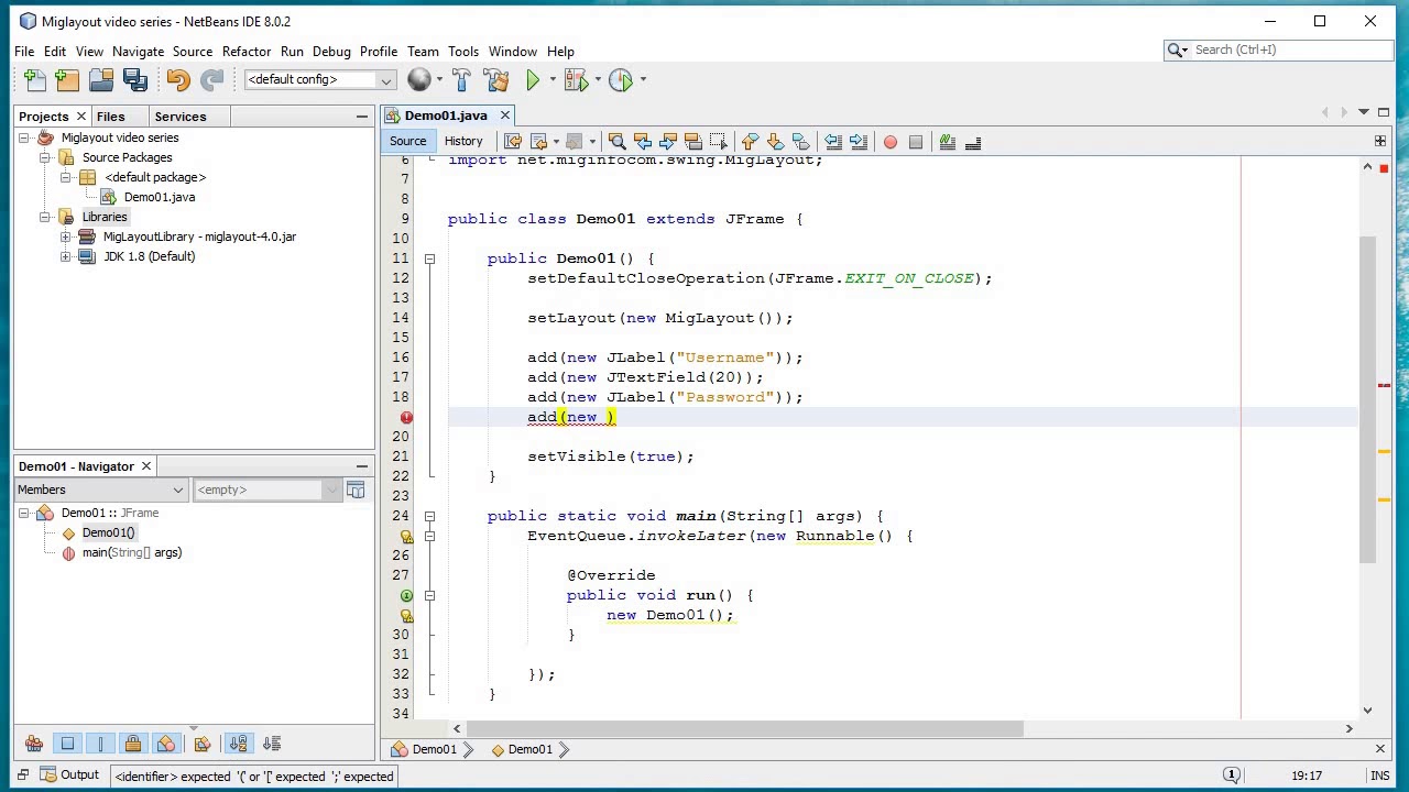 Java Swing+MigLayout Tutorial - Simple Login Window