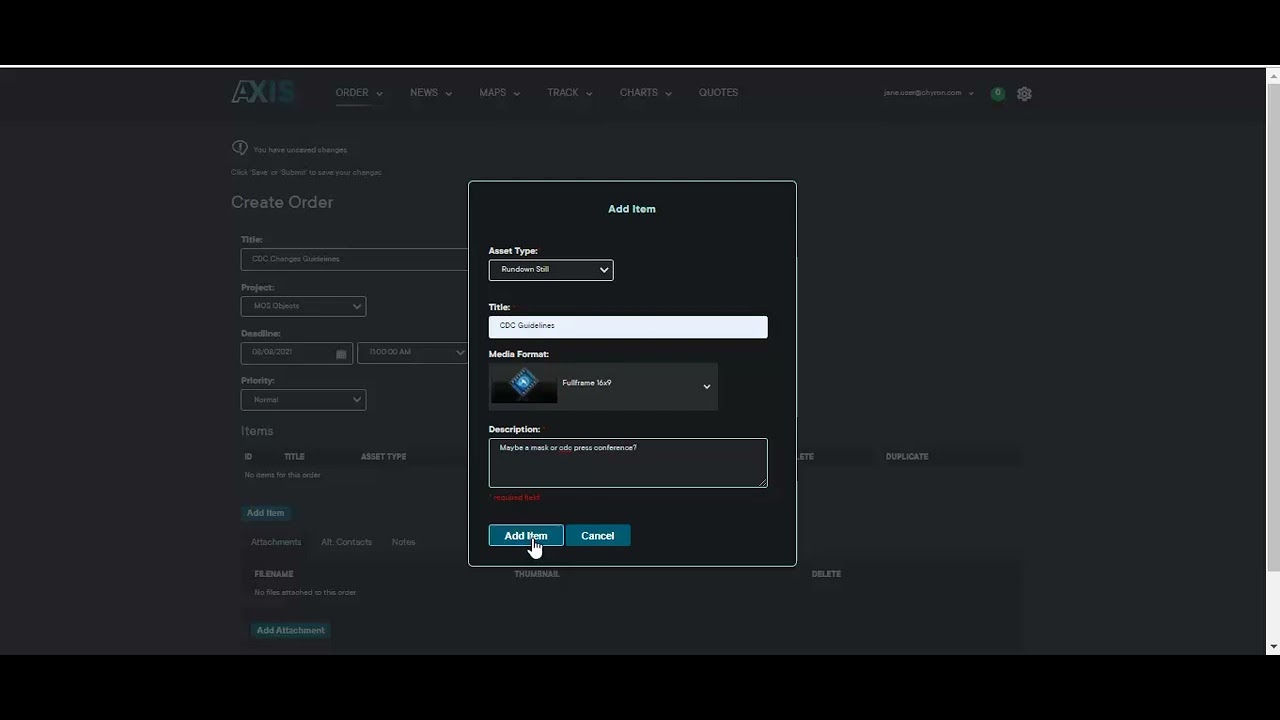 AXIS - Tutorial (2021) - Order