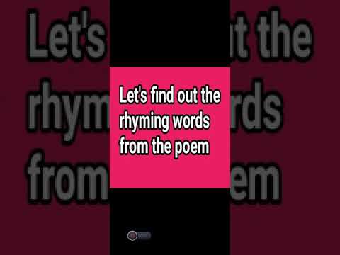 Class 5 English My Shadow, Rhyming words, New words