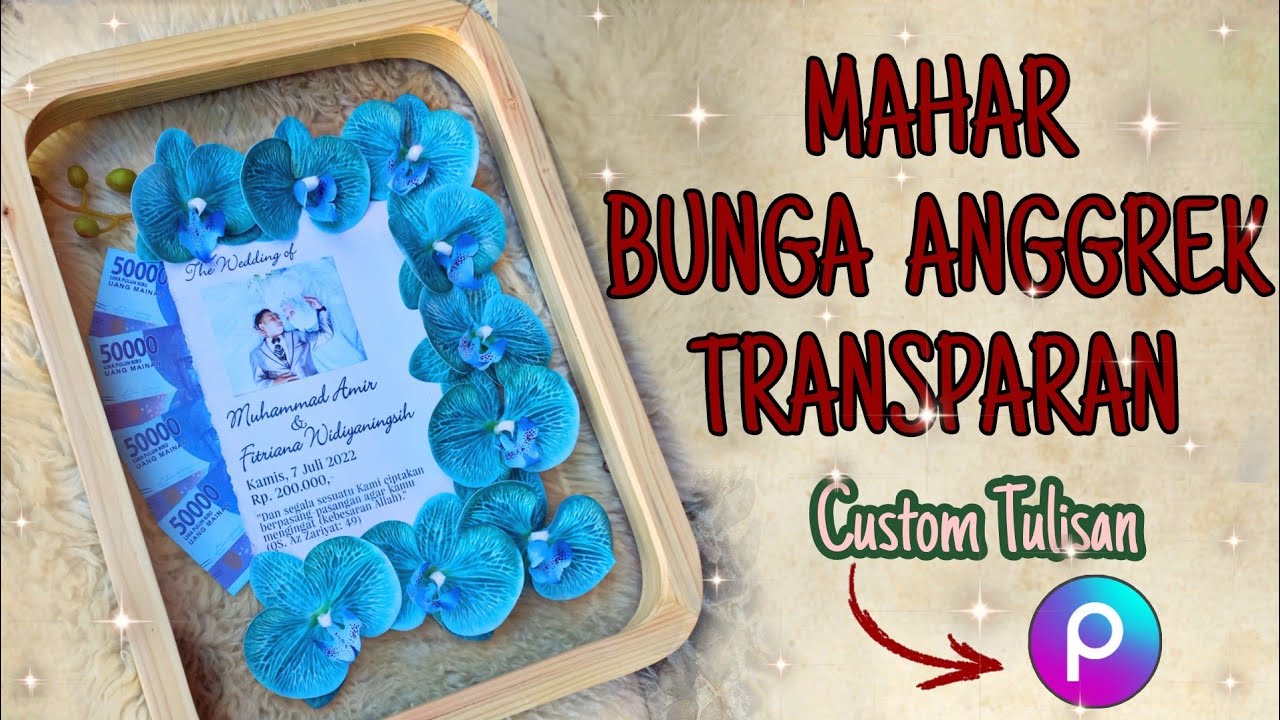 TUTORIAL MAHAR RUSTIC BUNGA ANGGREK DENGAN FRAME SUDUT LENGKUNG || MAHAR AESTHETIC KEKINIAN 2022