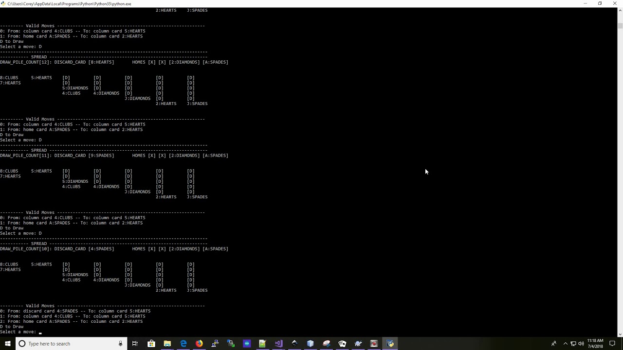 Command Line Solitaire