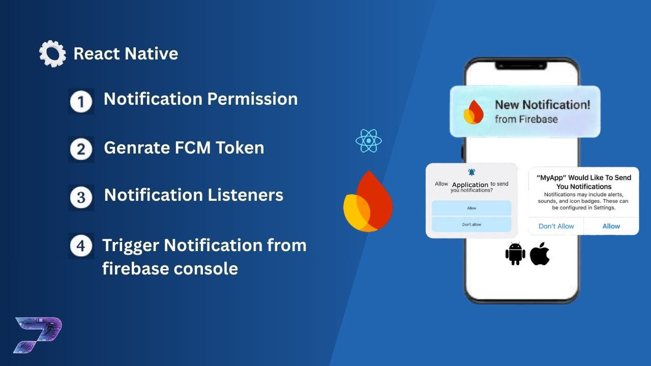 React Native Push Notifications with Firebase & Node.js |  3. React Native Notification + Firebase
