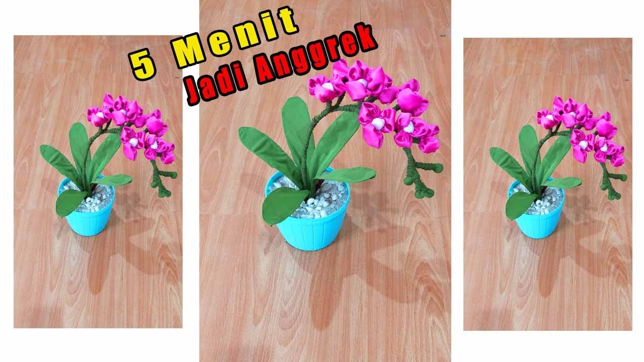 CARA MEMBUAT BUNGA ANGGREK DARI KAIN PERCA ATAU BAJU BEKAS  BUAT DEKOR RUANG TAMU PERSIAPAN LEBARAN