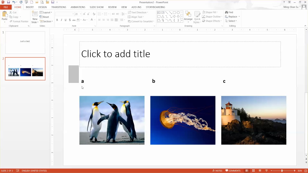 Change a two comparison/content layout to a three comparison/content layout in PowerPoint slide
