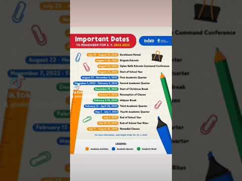 DepEd Important Dates for School Year 2022 - 2023 | Welcome Back Deped Philippines to S.Y. 2022 - 23