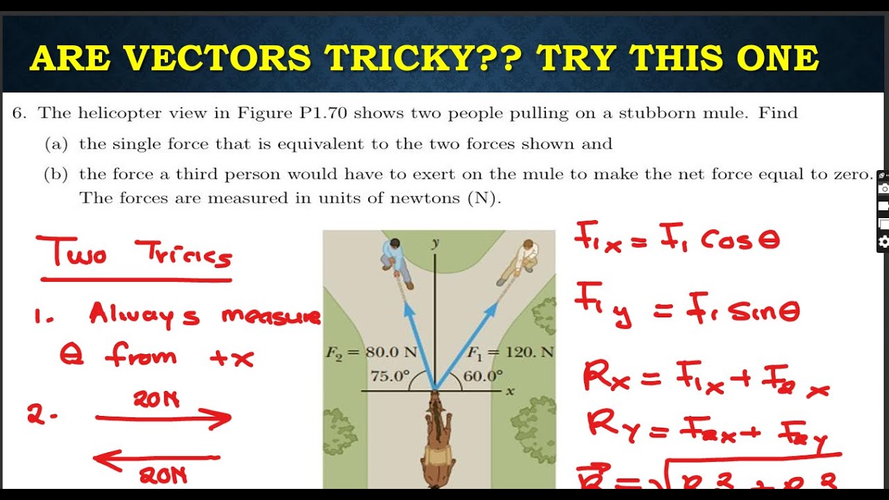 VECTORS EXAM QUESTION - PHY 101  TUTORIAL SHEET 2  - PART 6