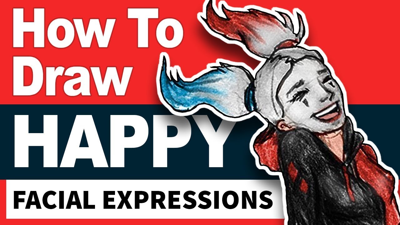 How To Draw Facial Expressions for Beginners: HAPPY (step by step, easy)