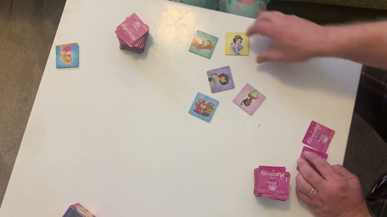 Modified Disney princess matching game (memory game) different rules, added difficulty.