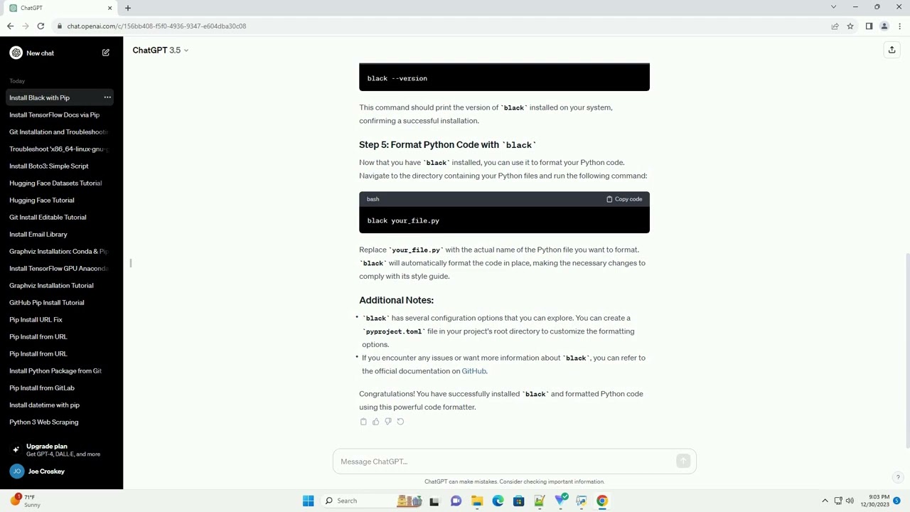pip install git https github com psf black