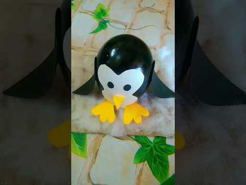 HOW TO MAKE CUTE PENGUIN🐧BY EGG SHELL / EGG SHELL CRAFT