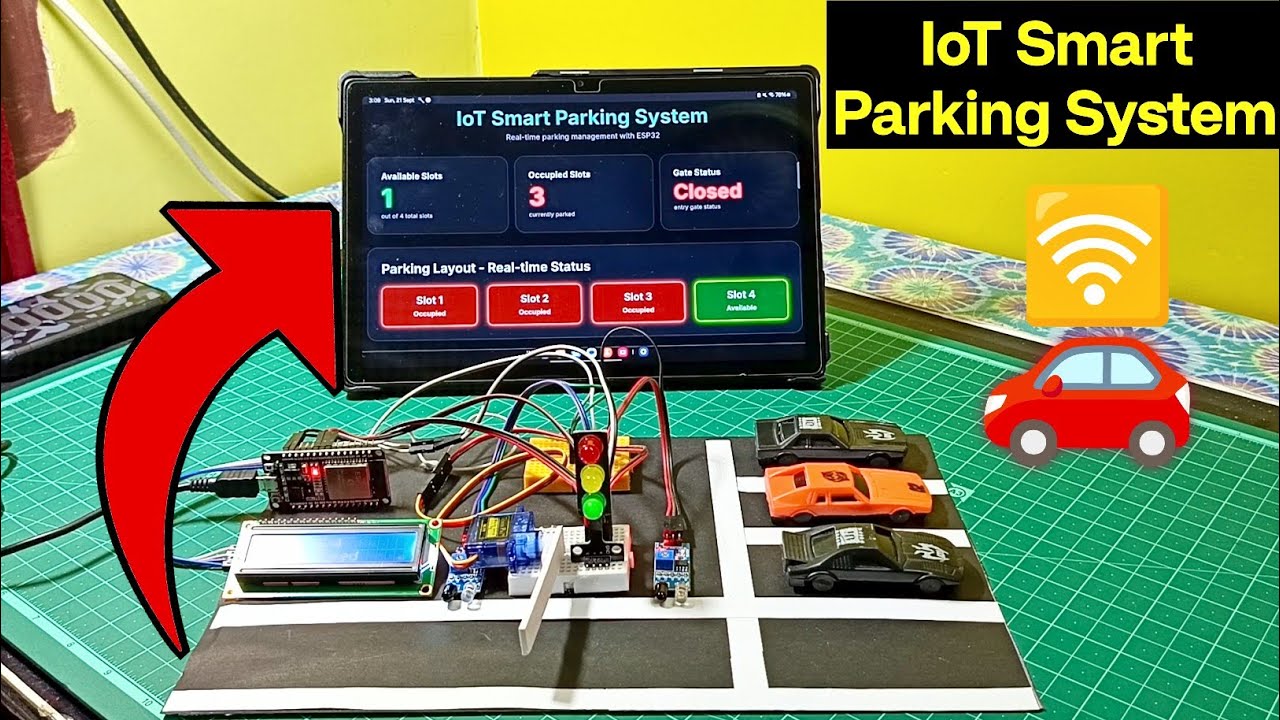 IoT Smart Parking System using ESP32 | Automatic Slot Detection & Web Dashboard
