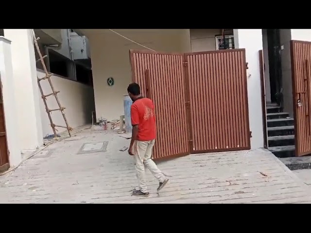Stainless Steel Main Gate - Stainless steel with hpl and laser design ...