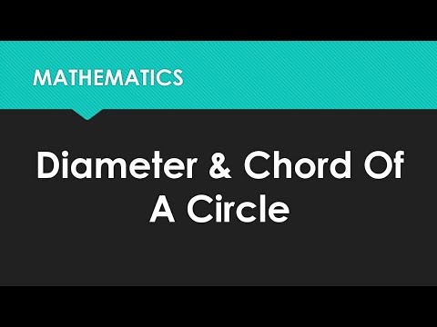 Diameter and Chord of a Circle || Difference Between Chord and Diameter
