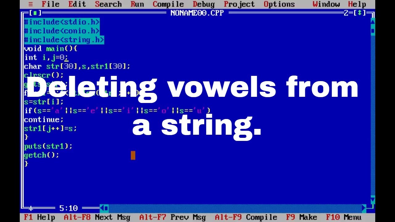 Removing vowels from string