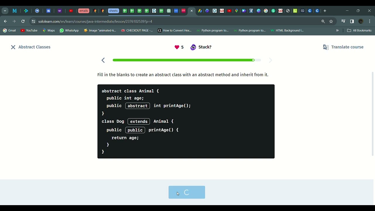 17 Abstract Classes | Java Intermediate | Sololearn