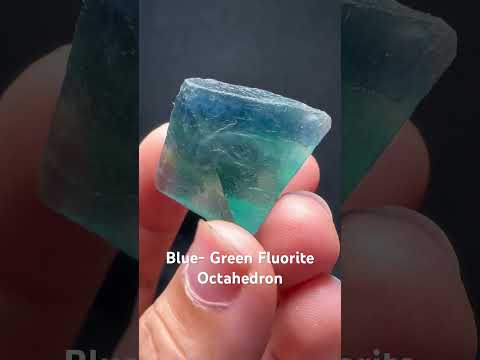 Blue-green fluorite octahedron#fluorite #minerals #crystal