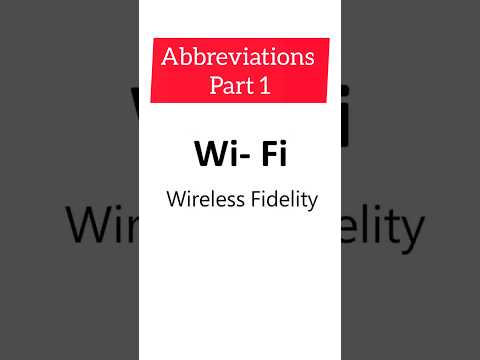Abbreviation || WiFi part 1 #englishliterature #youtubeshorts #learnenglish #englishvocabulary