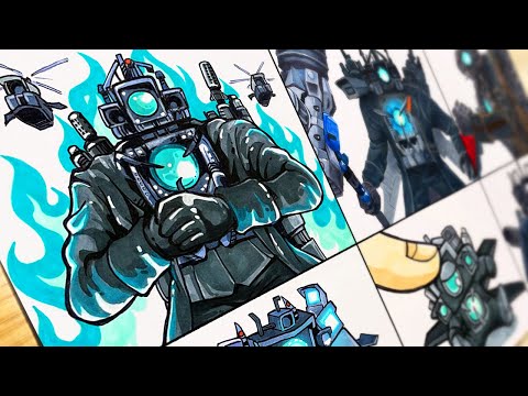 [Drawing] Evolution of the Titan Cameraman: Cartoon vs. Realistic [Skibidi Toilet]