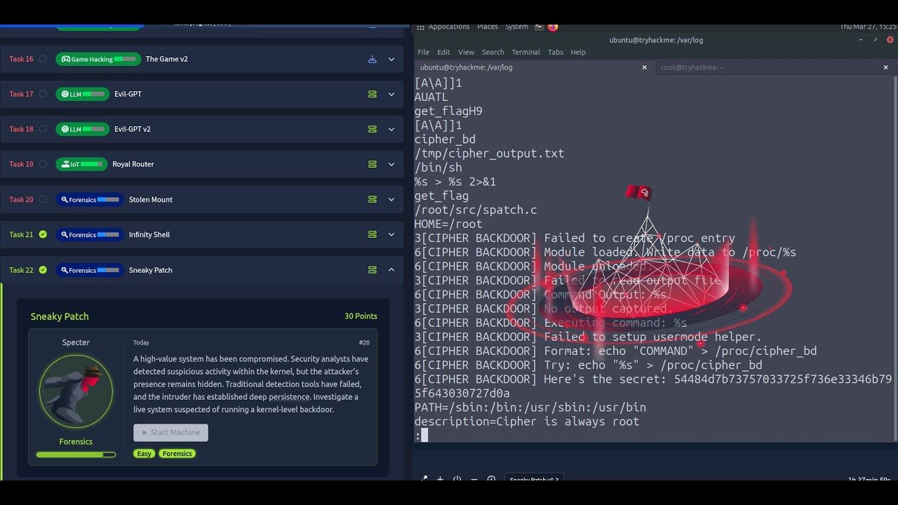 TryHackMe Sneaky Patch | Linux Kernel Forensic | Hackfinity Battle Encore