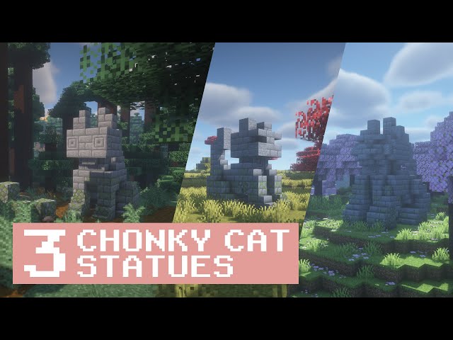 3 Chonky Cat Statues Minecraft Map