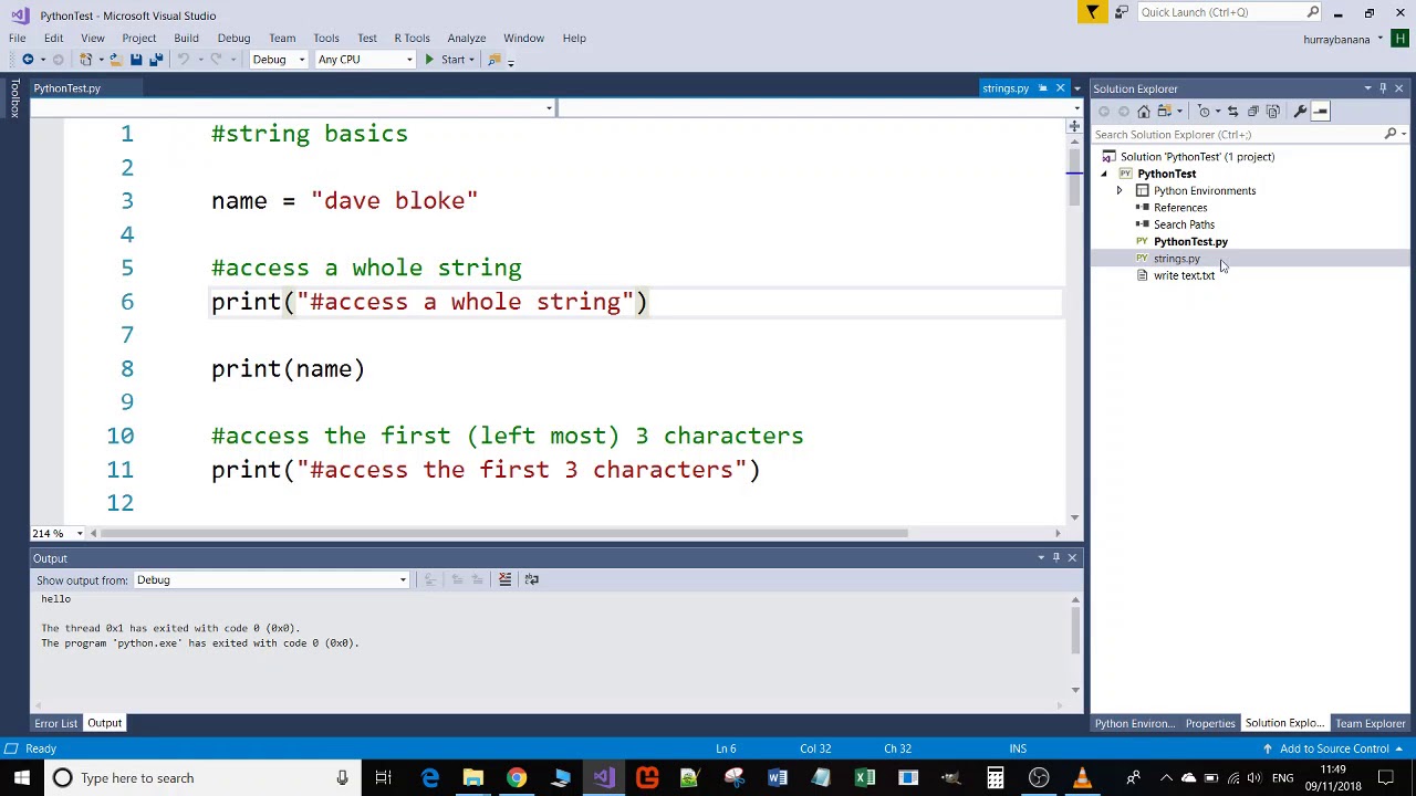 Creating a Python project in Visual Studio 2017
