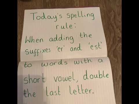 Adding the suffixes ‘er’ and ‘est’ to words with a short vowel