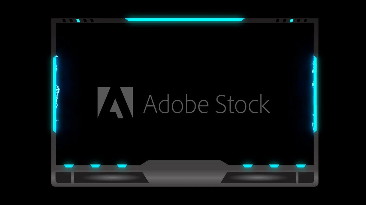 Facecam display overlay for gaming streaming , Animated blue border.