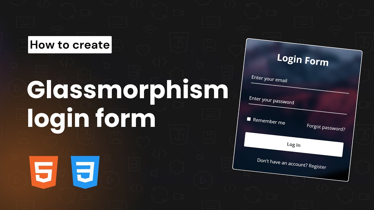 How to create Glassmorphism Login Form with HTML & CSS